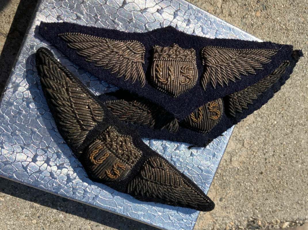 Great pair of ID'd bullion pilot wings - WING BADGES - U.S. Militaria Forum