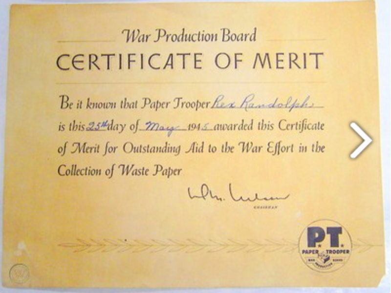 Boy Scout 'Paper Trooper' War Production patch - HOMEFRONT & THE WAR ...