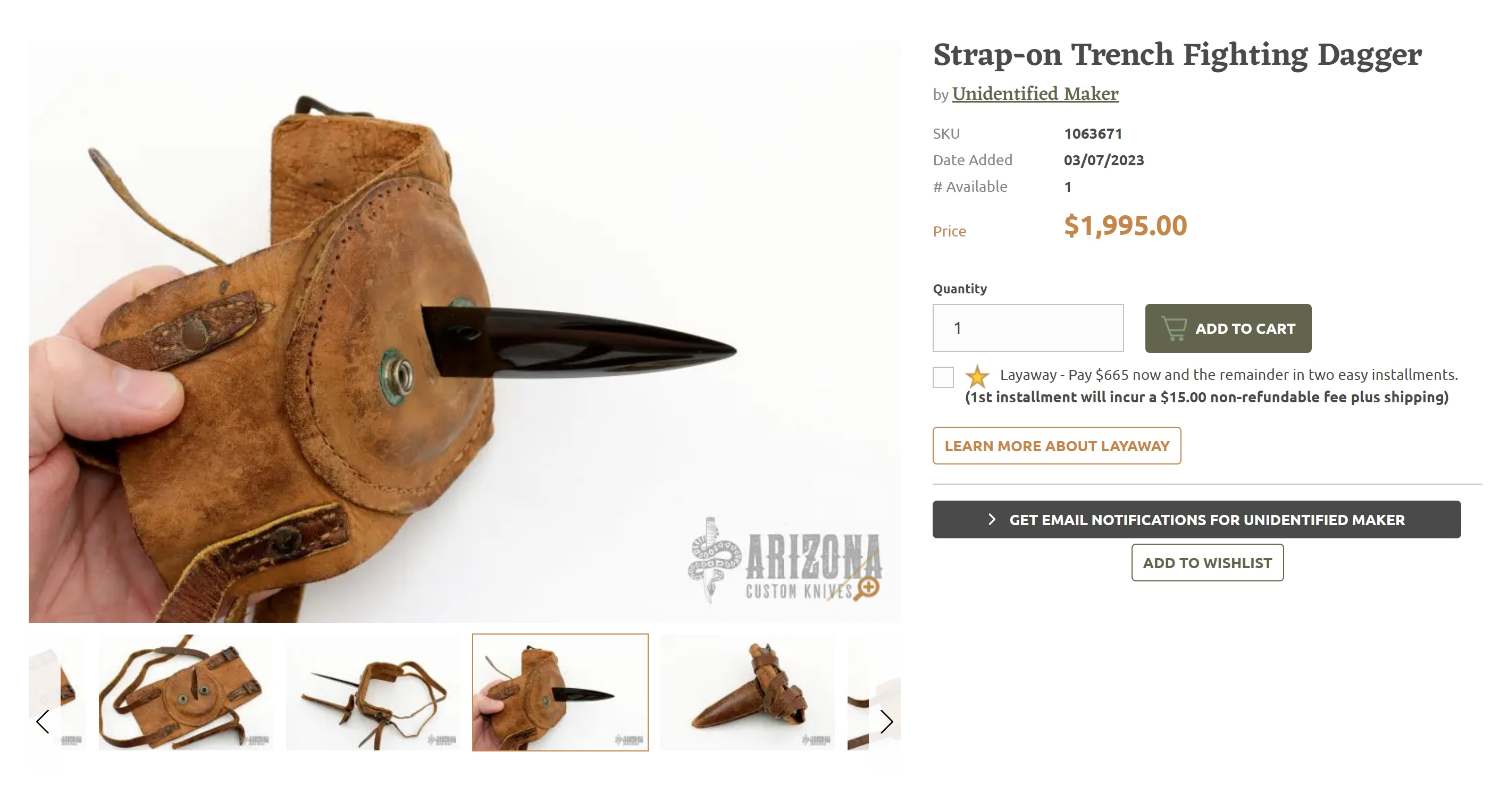 Experimental wrist/arm dagger. - EDGED WEAPONS - U.S. Militaria Forum