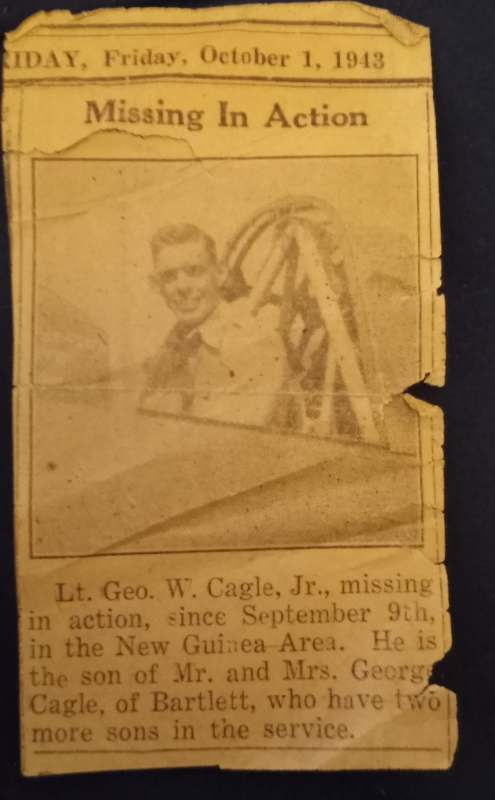 KIA Co-Pilot 2nd Lieutenant George Cagle Jr. - DECORATIONS/VALOR AWARDS ...