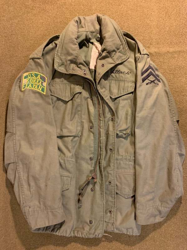 Garage sale pickup. Named M65 with comic book art embroidery ...