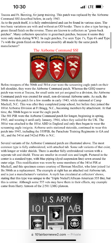 541st PIR Patch? - ARMY AND USAAF - U.S. Militaria Forum