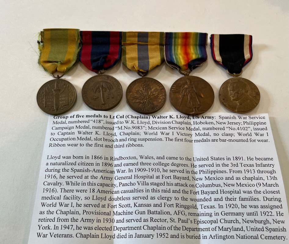 Group of 5 medals to a chaplain us army - (1898-1916) SPANISH AMERICAN ...