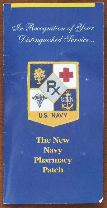 Navy Pharmacy presentation pocket patch for pharmacy jacket, US Naval ...