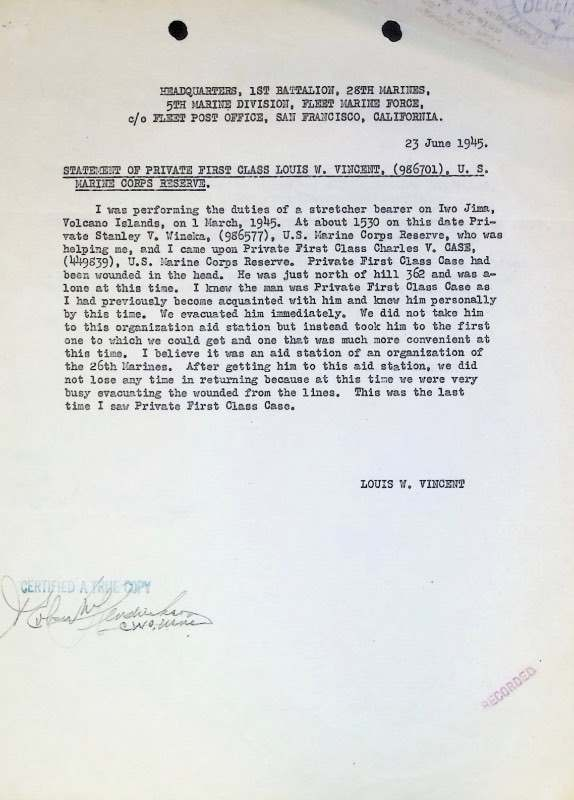 Charles V. Case - MIA on Iwo Jima [UPDATED June 2023] - MEDALS ...