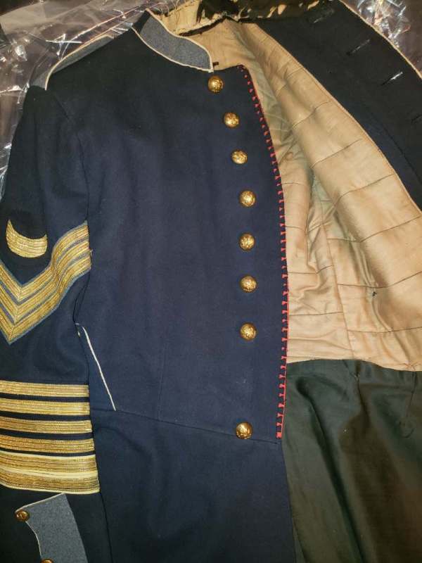 1872 Commissary Sgt dress coat w/ 1880s chevrons, service stripes ...