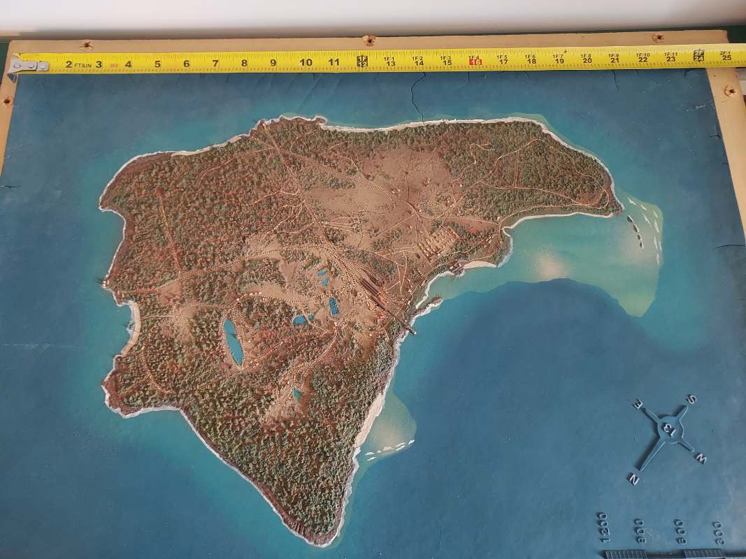 WWII foam rubber relief maps and paper work IWO JIMA, and SIPAN ...