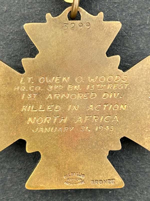 Uniform and medals of 1st Lt. Owen Woods. 13th Armored Regiment. KIA in ...