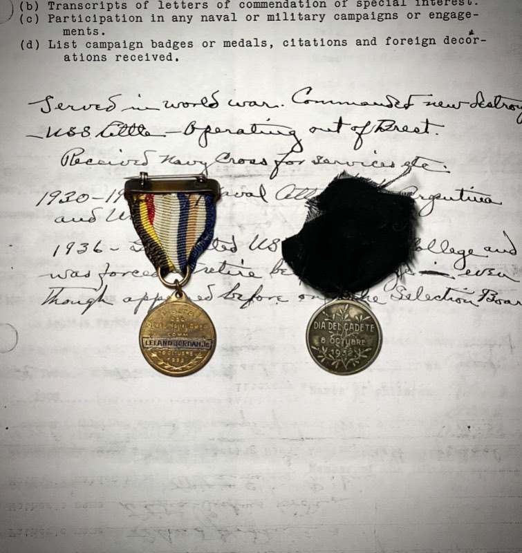 Grouping of Commander Leland Jordan: USS Florida shore company ...