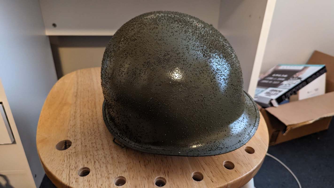 Working on a WW2-spec helmet for one of my friends. - REPRO MILITARIA ...