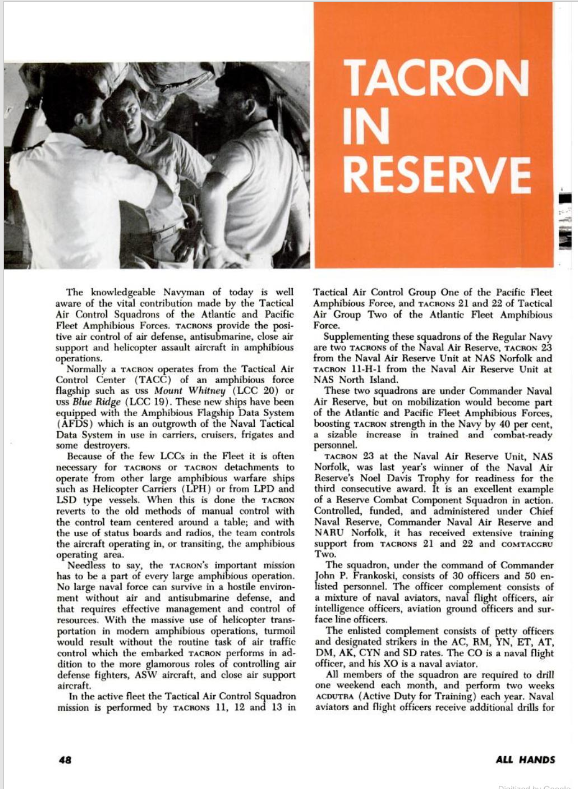 TACRON Tactical Air Control Squadrons - NAVY, COAST GUARD AND OTHER SEA ...