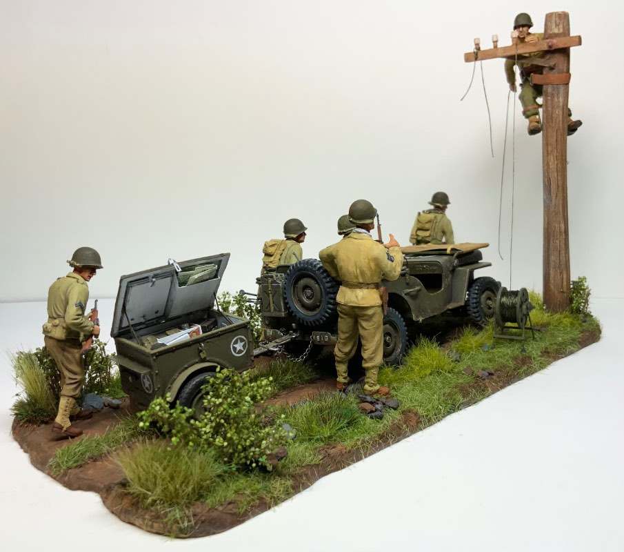 1/35 Scale Signal Corps Jeep and K-38 Telephone Line trailer ...