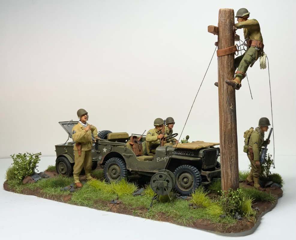 1/35 Scale Signal Corps Jeep and K-38 Telephone Line trailer ...