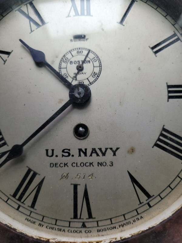 US Navy Deck Clock No.3 - NAVAL SEA SERVICE GEAR - SHIPBOARD, SUBMARINE ...