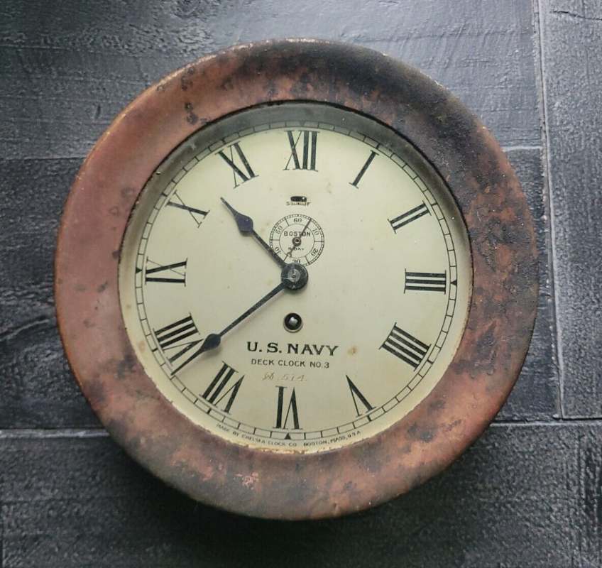 US Navy Deck Clock No.3 - NAVAL SEA SERVICE GEAR - SHIPBOARD, SUBMARINE ...