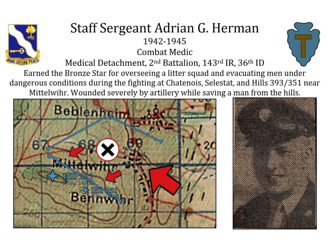 Valor in Alsace - 143rd IR, 36th ID combat medic cut-down grouping ...