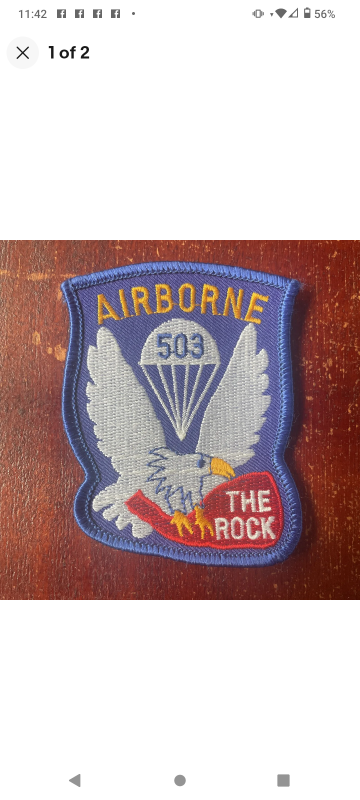 503 repro patch? - ARMY AND USAAF - U.S. Militaria Forum