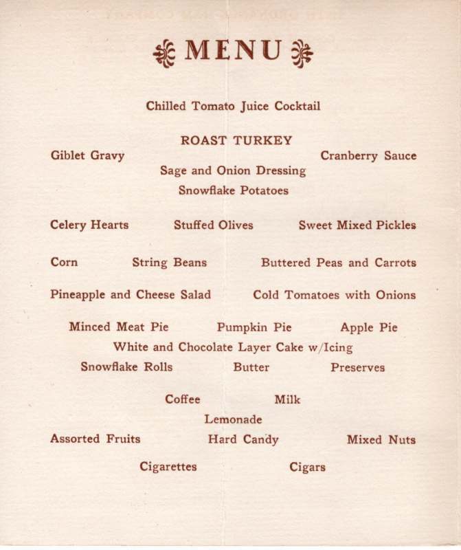 Military Thanksgiving Day Menus - Post your own here! - Page 4 ...