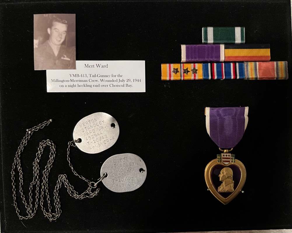 WWII USMC Purple Heart: Merton Ward, VMB-413 - ATTRIBUTED MEDAL ...