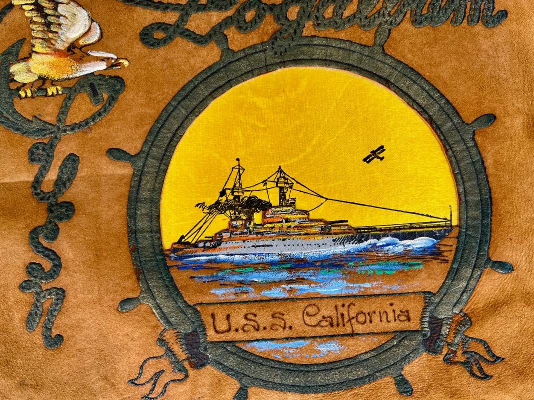 Pre WWII Era USN Log album USS California - TRENCH ART - U.S. Militaria ...