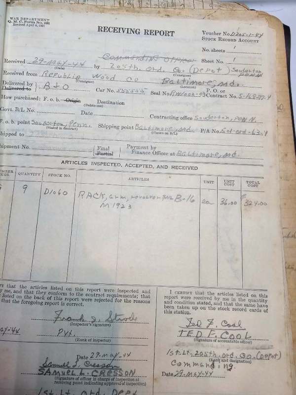 Requisition, Book - EPHEMERA, PHOTOGRAPHS & MILITARY ARTWORK - U.S ...