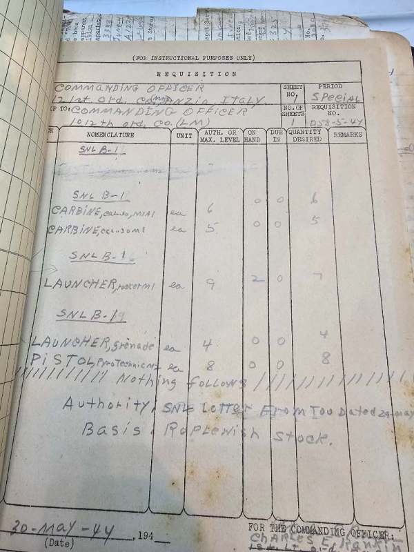 Requisition, Book - EPHEMERA, PHOTOGRAPHS & MILITARY ARTWORK - U.S ...