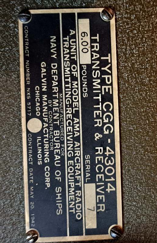 Navy version of the BC 721 RADIO - RADIO & COMMUNICATIONS GEAR - U.S ...