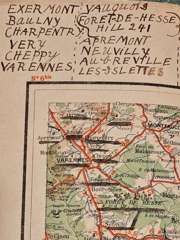WW1 Map of France 138th Infantry - EPHEMERA, PHOTOGRAPHS & MILITARY ...