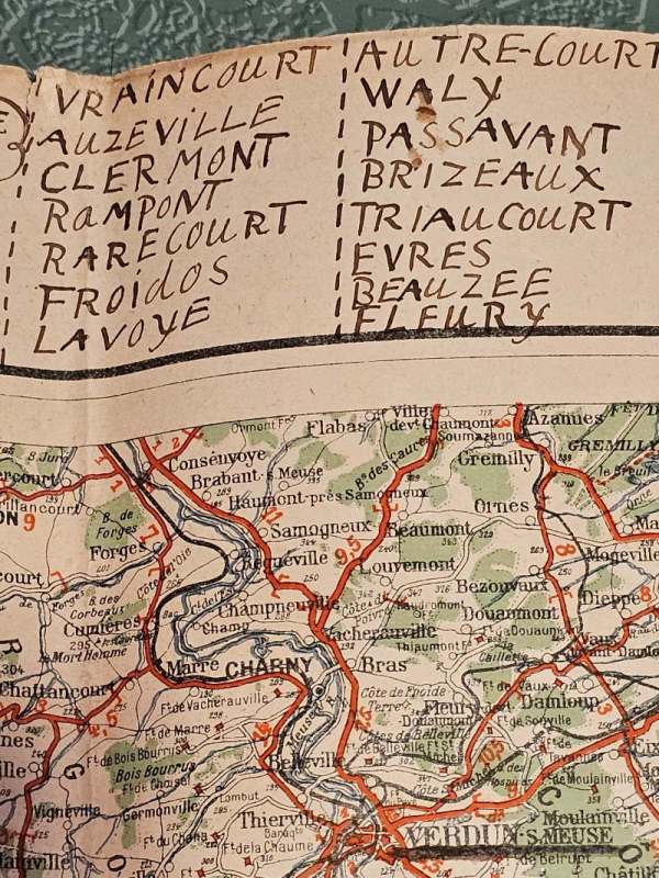 WW1 Map of France 138th Infantry - EPHEMERA, PHOTOGRAPHS & MILITARY ...