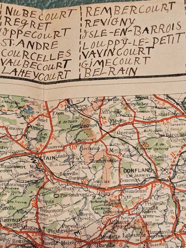 WW1 Map of France 138th Infantry - EPHEMERA, PHOTOGRAPHS & MILITARY ...