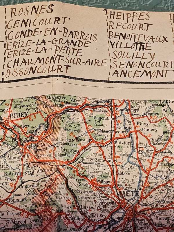WW1 Map of France 138th Infantry - EPHEMERA, PHOTOGRAPHS & MILITARY ...