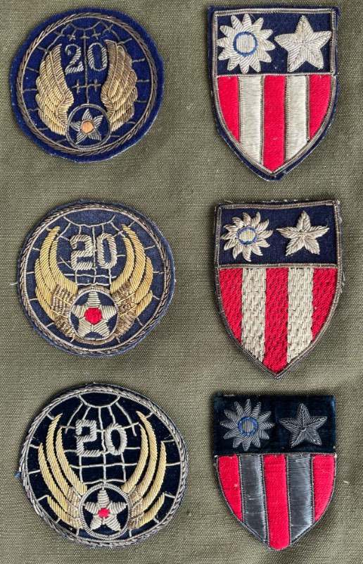 Bullion CBI and 20th Air Force Shoulder Patch Variations - ARMY AND ...