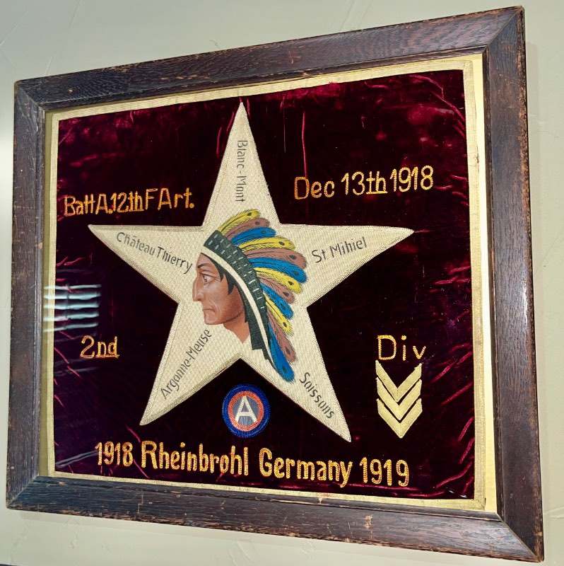 WWI 2nd Division Artillery Banner & Belleau Wood Trench Art Lamp ...