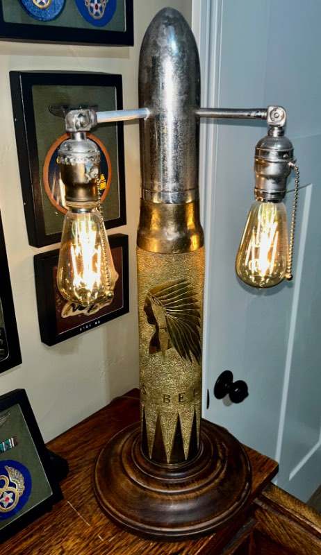 WWI 2nd Division Artillery Banner & Belleau Wood Trench Art Lamp ...