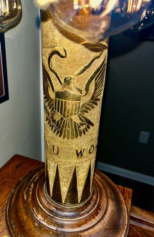 WWI 2nd Division Artillery Banner & Belleau Wood Trench Art Lamp ...