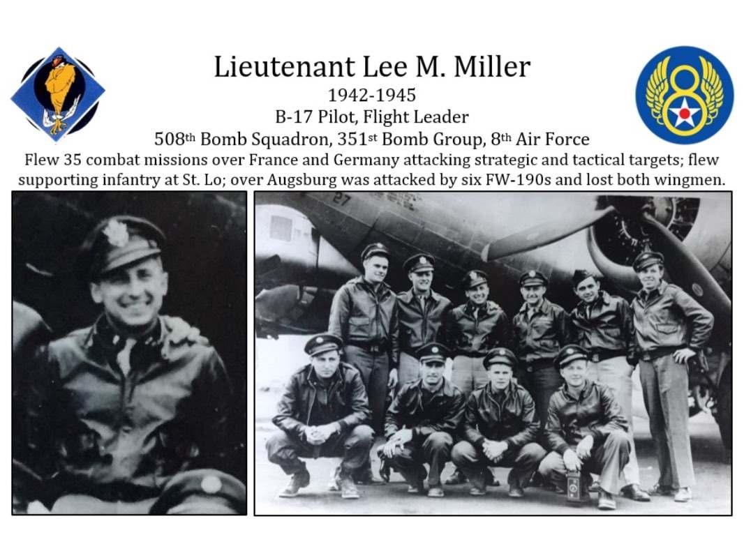 Lt. Lee Miller - a Normandy 508th BS, 351st BG, 8th AF B-17 pilot with ...