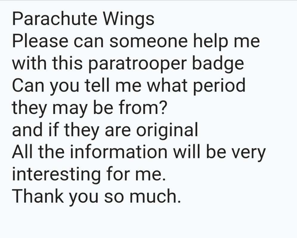 Help parachute wings - WING BADGES - U.S. Militaria Forum