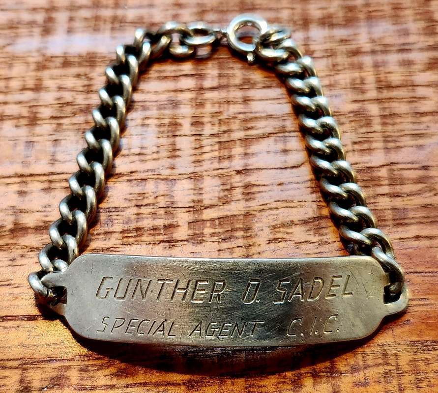 Ww2 CIC Counter Intelligence Corps Id Bracelet named to CPL Gunther ...