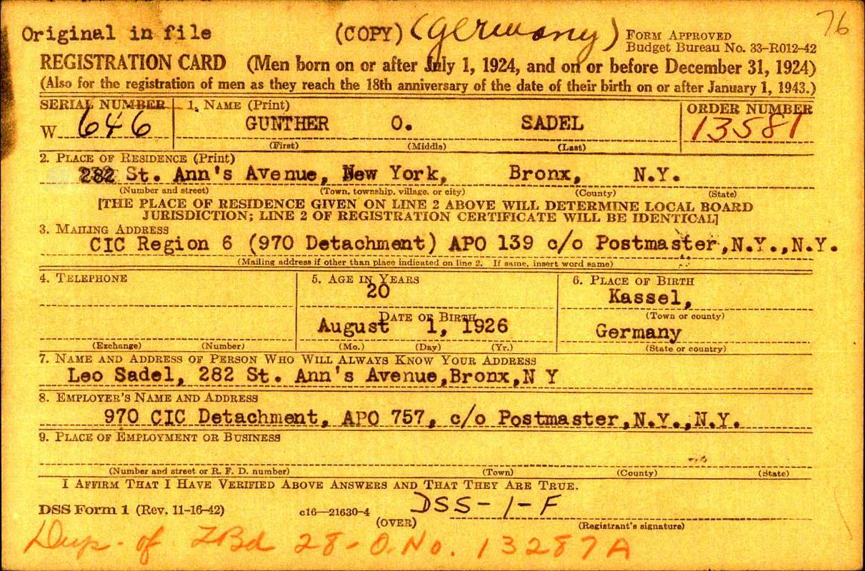 Ww2 CIC Counter Intelligence Corps Id Bracelet named to CPL Gunther ...