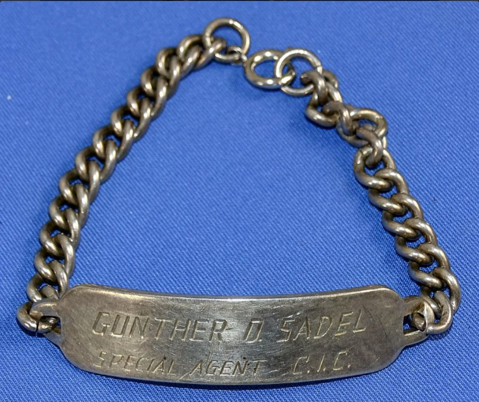 Ww2 CIC Counter Intelligence Corps Id Bracelet named to CPL Gunther ...