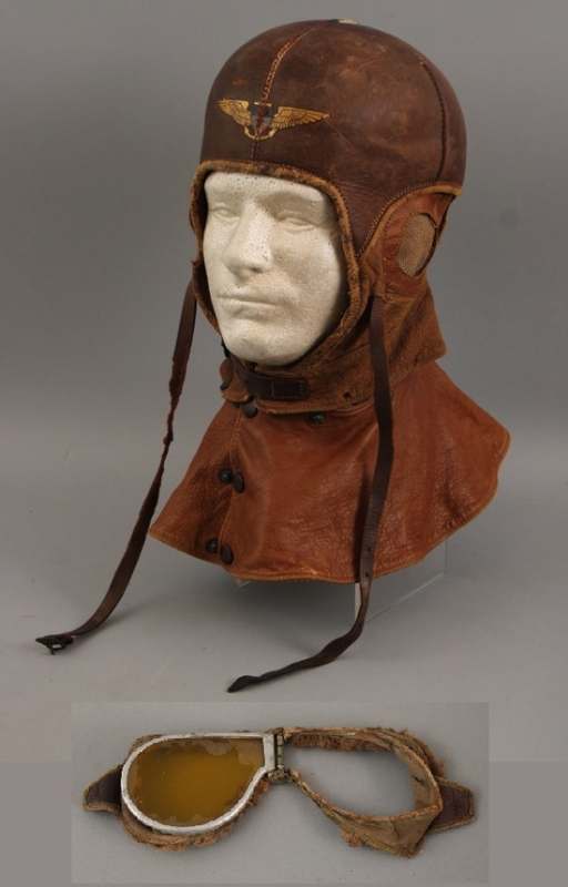 RARE WWI US Biplane PAINTED Navy Wings & Army Roundel Pilots Leather ...