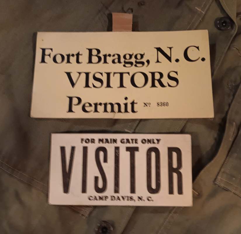 WW2 Fort Bragg visitors permit - EPHEMERA, PHOTOGRAPHS & MILITARY ...