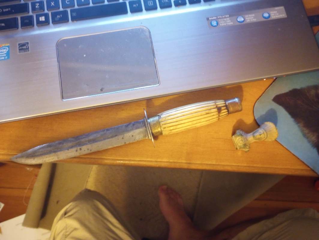 Dug rare sword pommel cap and example of cutdown sword made into a ...