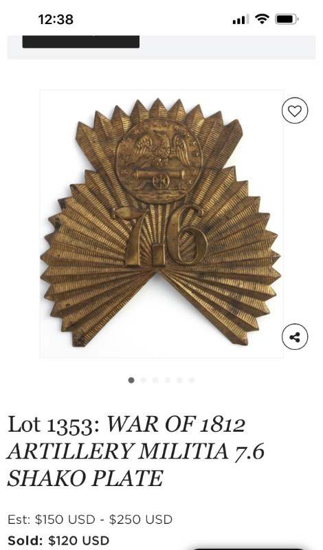 SHAKO PLATE - Artillery? - UNIFORMS - U.S. Militaria Forum