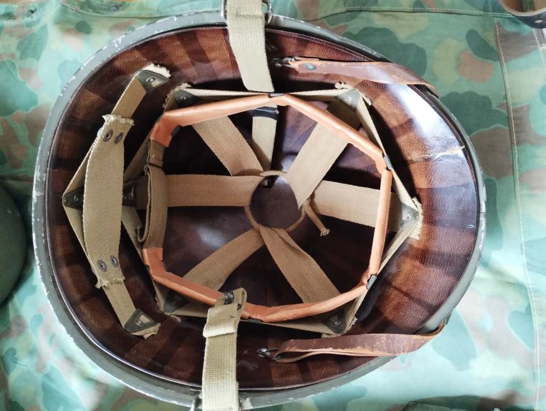 M1 WW2 helmet - Inland liner restamped Firestone - wartime or postwar ...