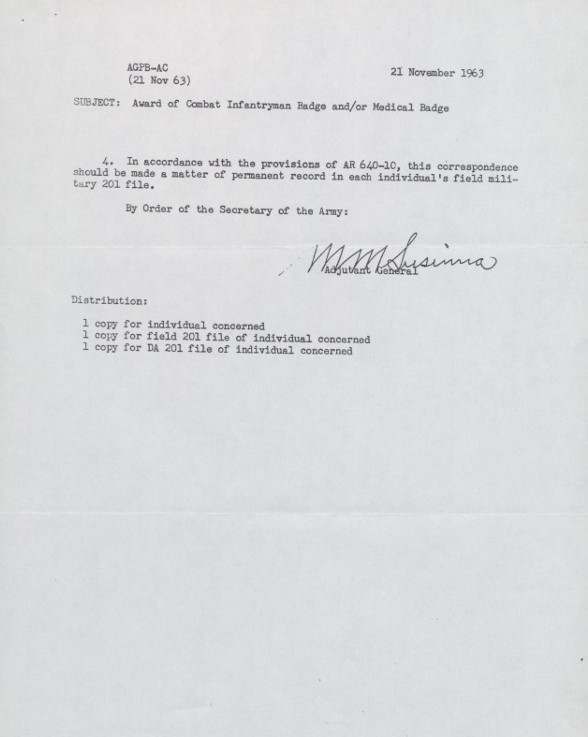 The WWII, Korea, Vietnam 3rd Award Combat Infantryman Badge Holders ...