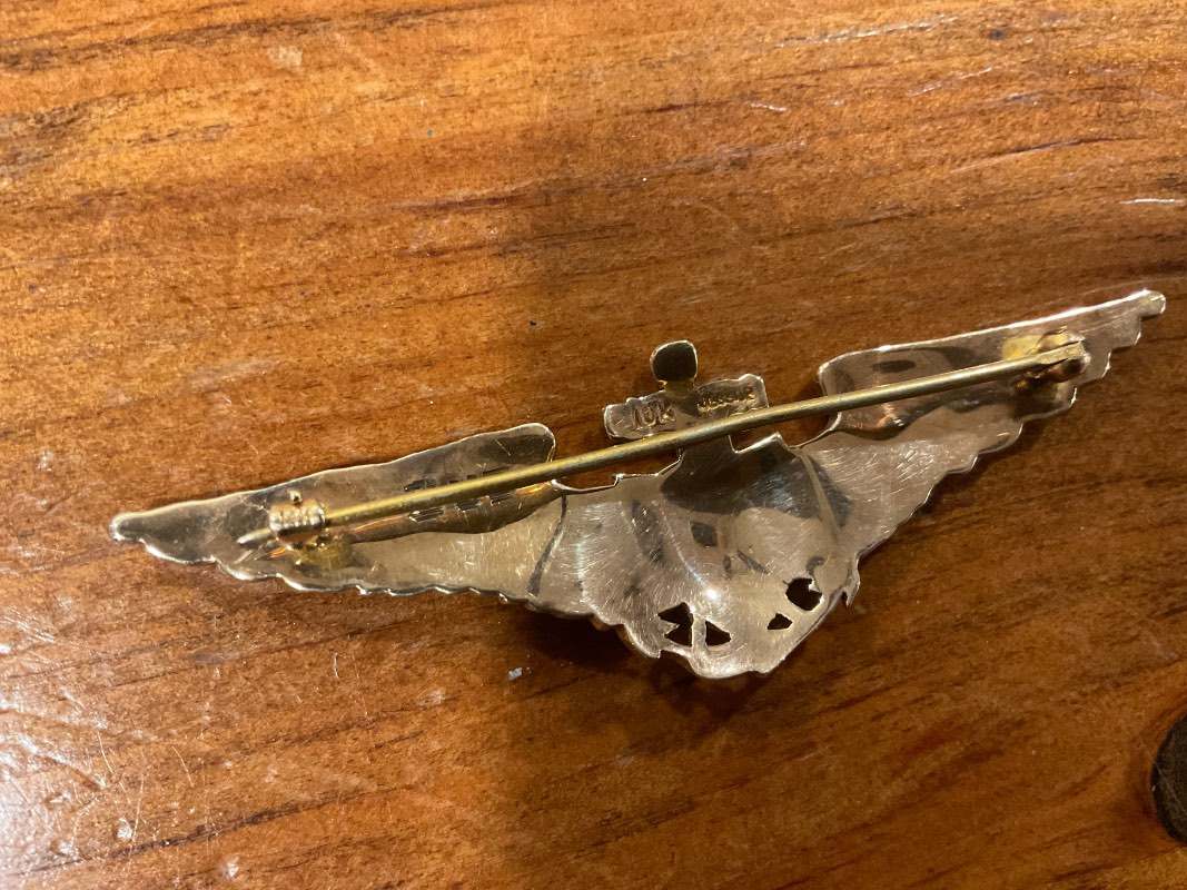 Possibly unique WWI era / early 20’s 10k Jessop Naval Aviator wings ...