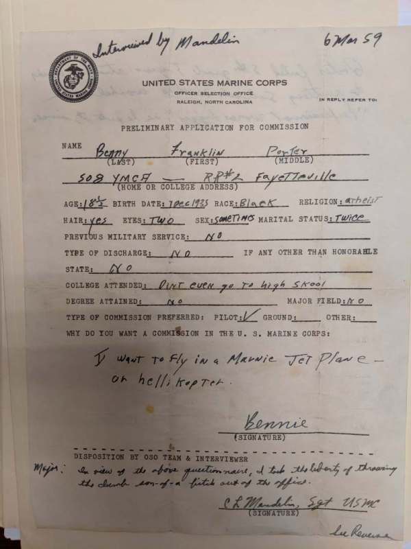 Funny USMC recruiting questionnaire 1959 - EPHEMERA, PHOTOGRAPHS ...