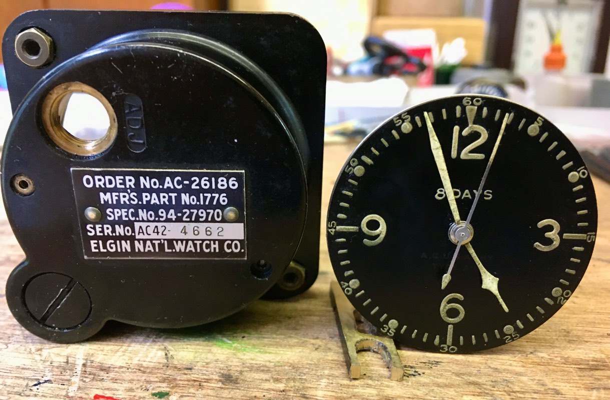 WWII Elgin 8 day aircraft clock - MILITARY AIRCRAFT & AVIATION - U.S ...