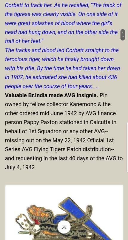 Flying tiger pin. - DISTINCTIVE UNIT INSIGNIA / UNIT CRESTS - U.S ...